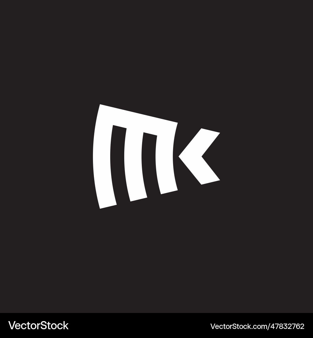 Letter mk simple arrow stripe red logo Royalty Free Vector