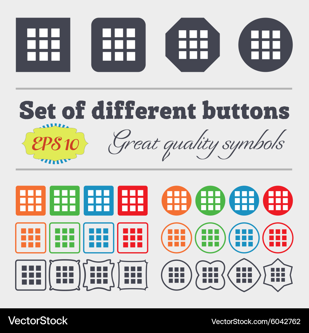 List sign icon content view option symbol big set Vector Image