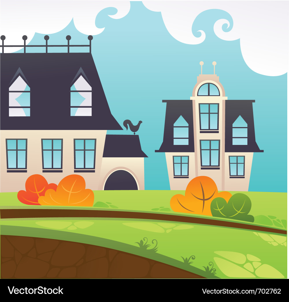 My little village Royalty Free Vector Image - VectorStock
