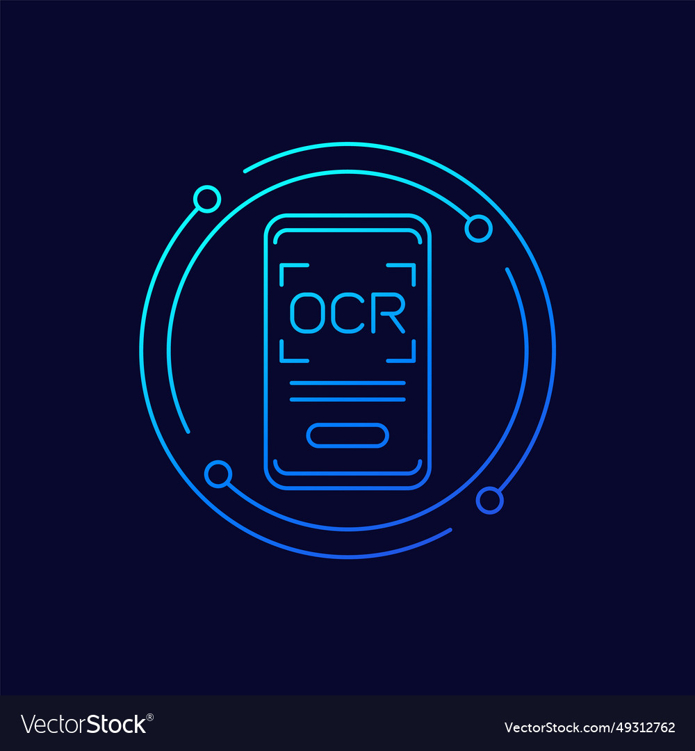 Ocr Optical Character Recognition Line Icon Vector Image