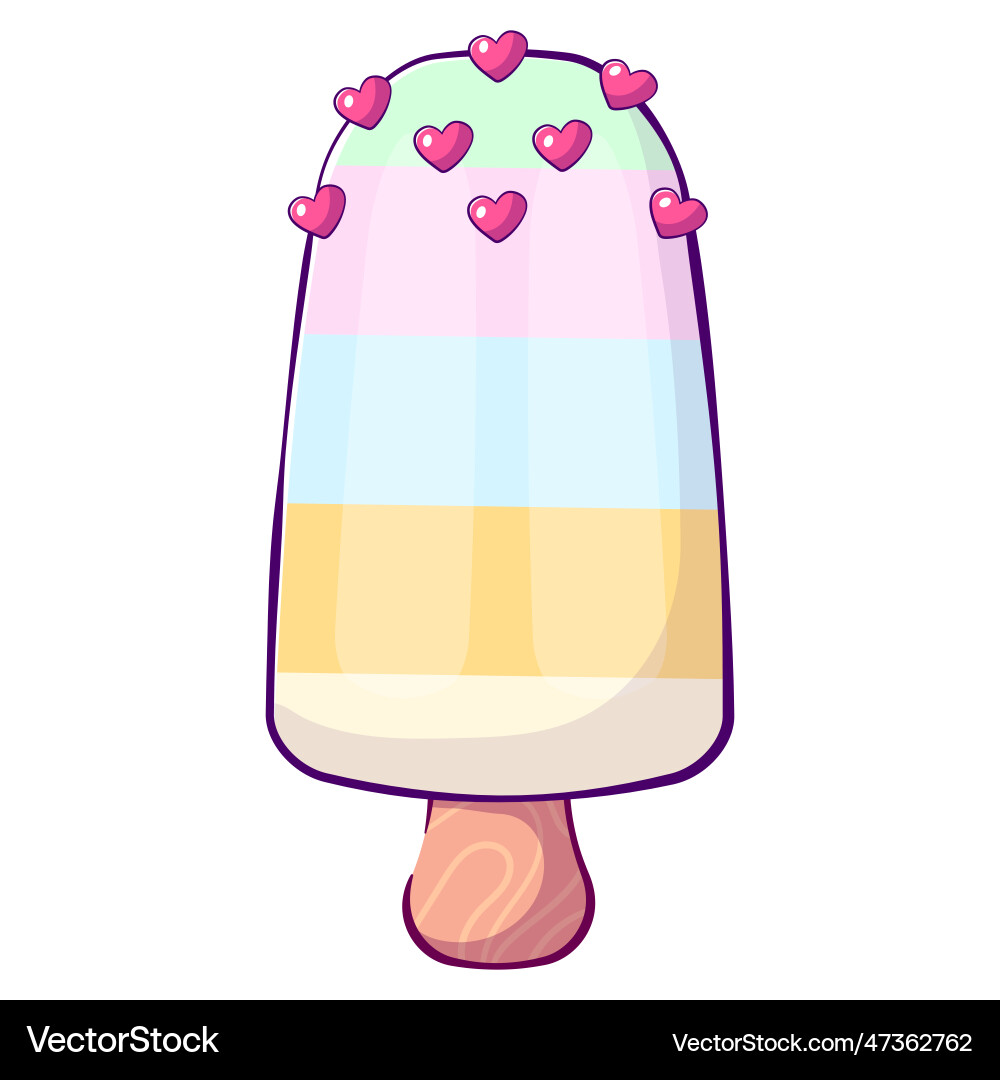 One doodle pastel yellow-blue traffic light ice Vector Image