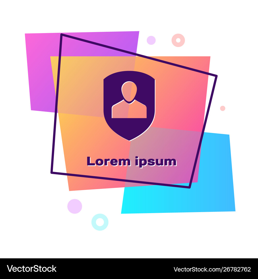 Purple user protection icon isolated on white Vector Image