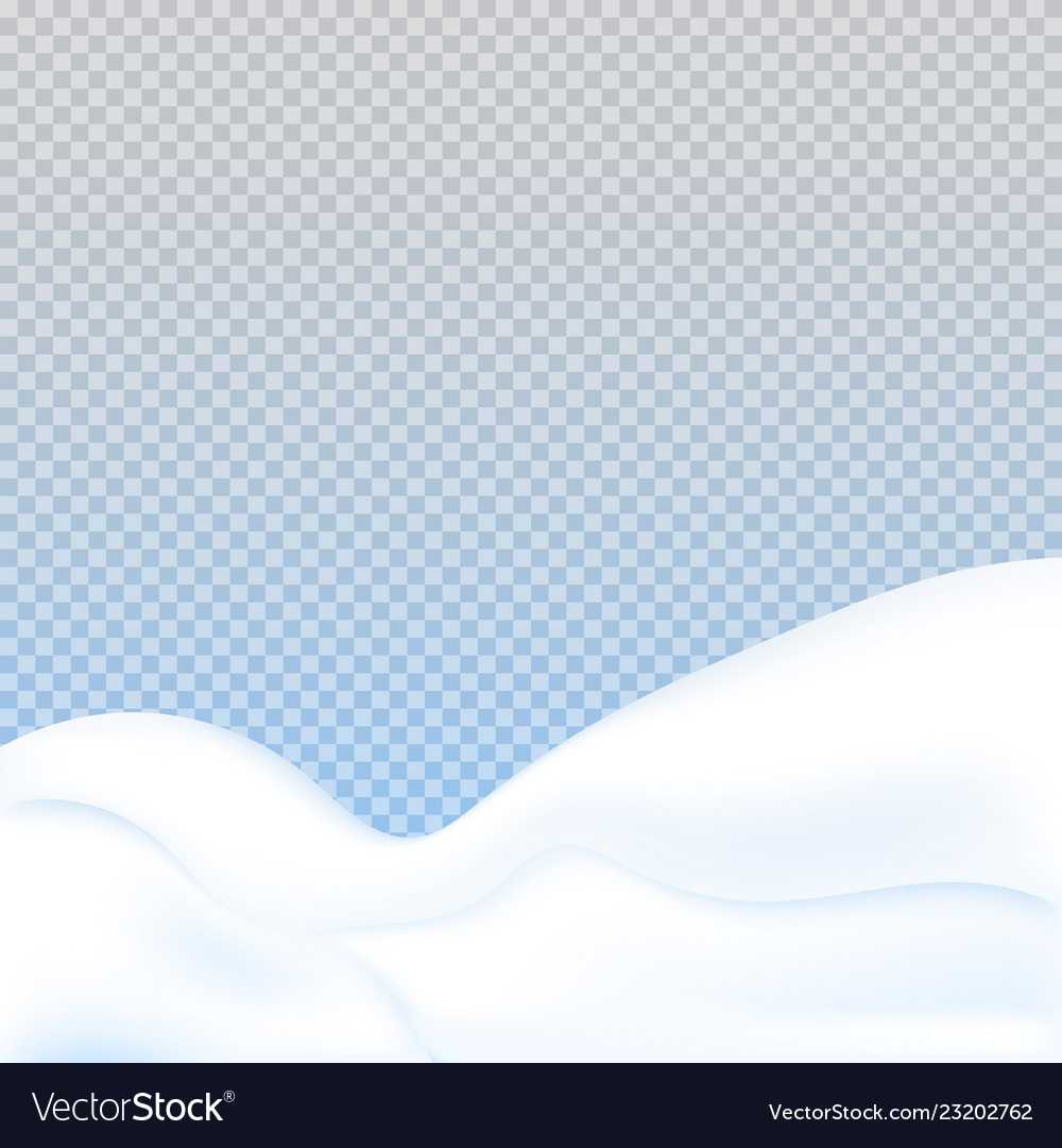 Realistic snowdrift isolated on transparent Vector Image