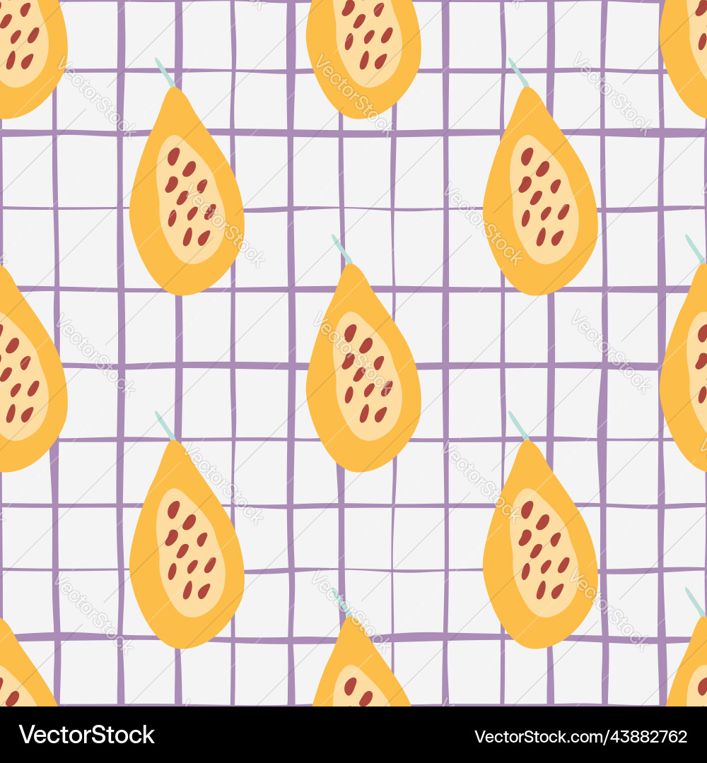 Seamless pattern with papayas papaya ornament Vector Image