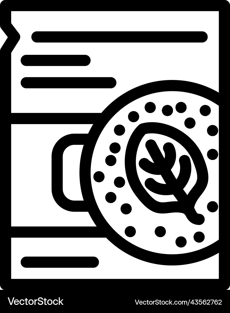 Seasoning soup spinach line icon Royalty Free Vector Image