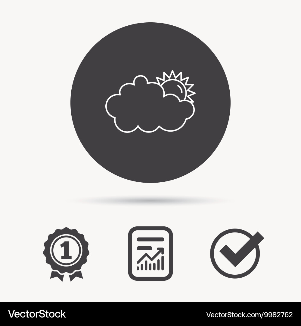 Sunny day icon summer sign Royalty Free Vector Image