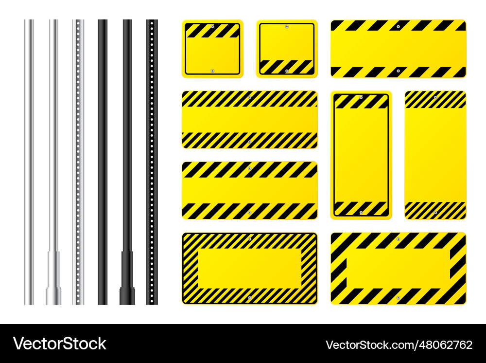 Warning danger signs attention banners with Vector Image