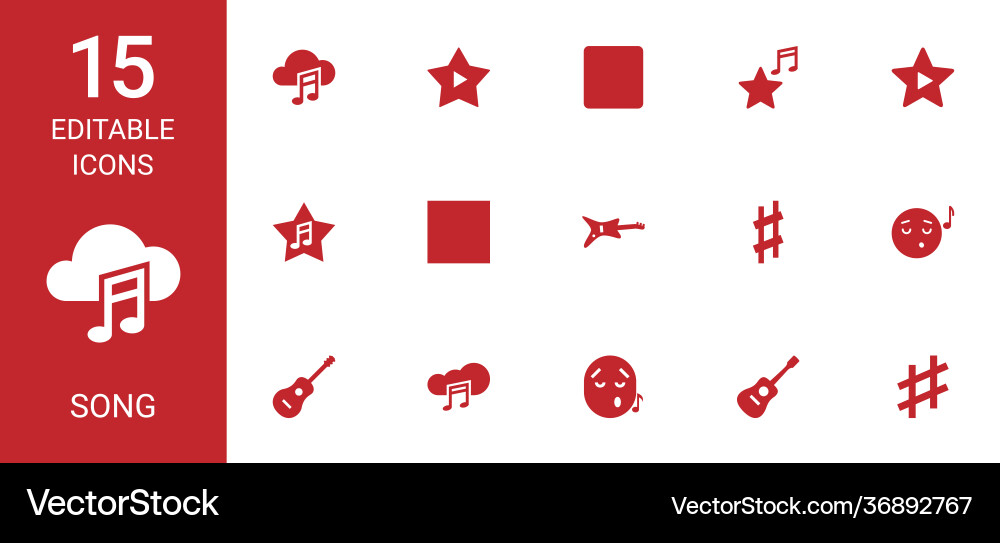 15 song icons Royalty Free Vector Image - VectorStock