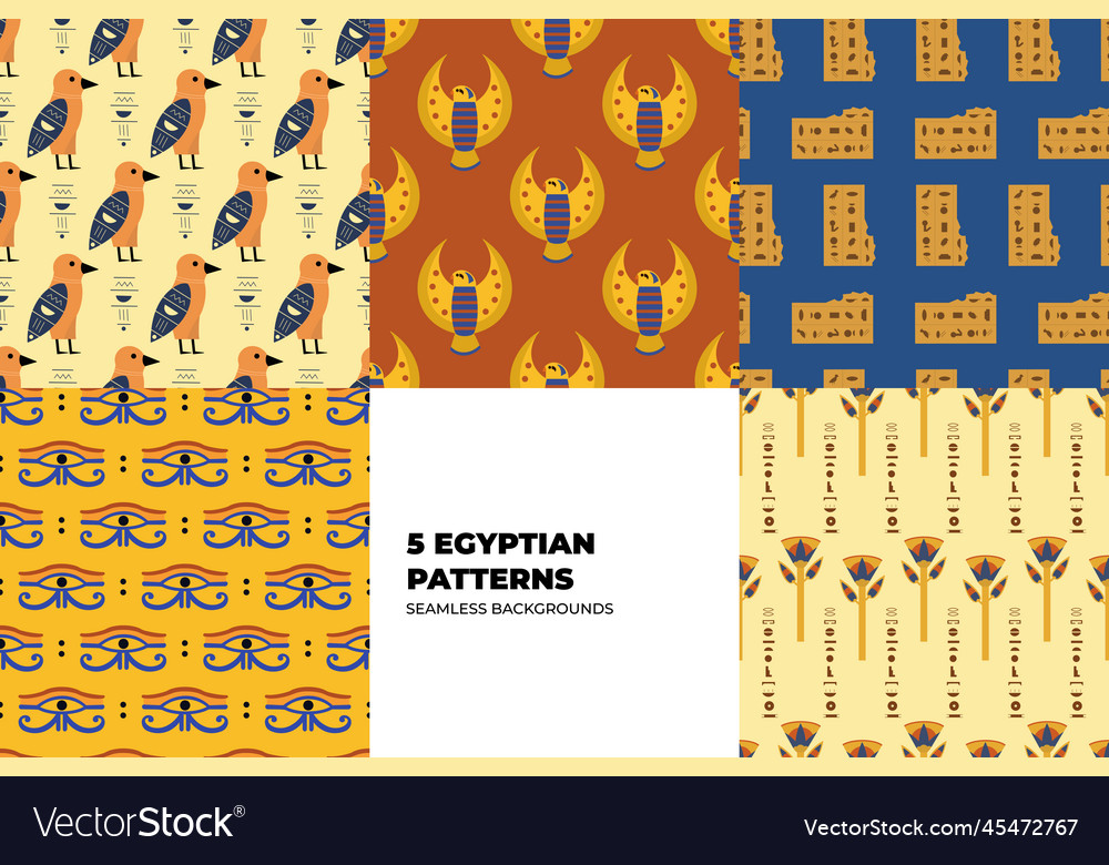 Ancient seamless pattern set Royalty Free Vector Image