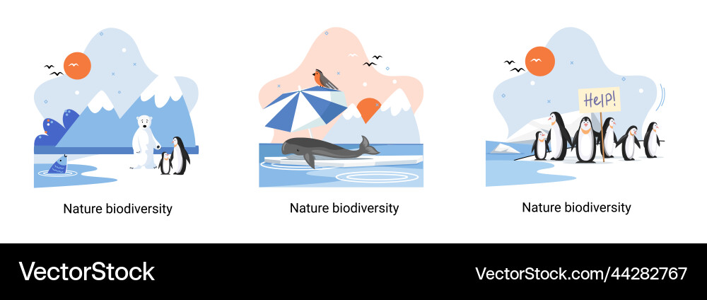 Biodiversity in nature as environment variety Vector Image