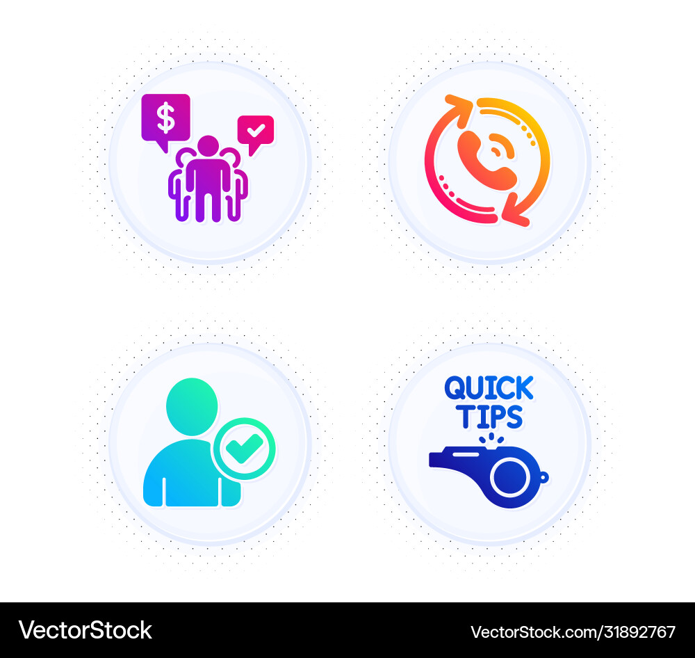 Call center teamwork and identity confirmed icons Vector Image