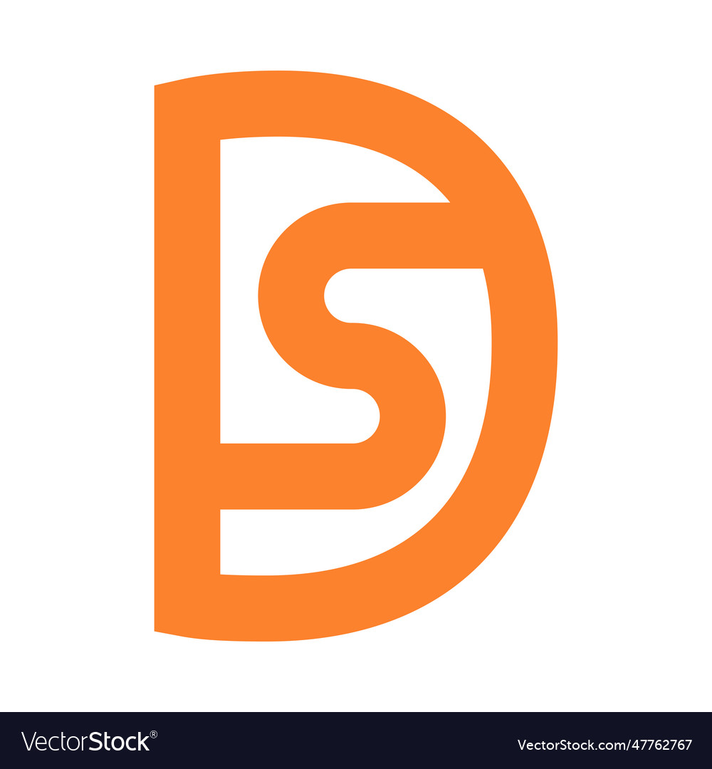 D and s letter logo design Royalty Free Vector Image