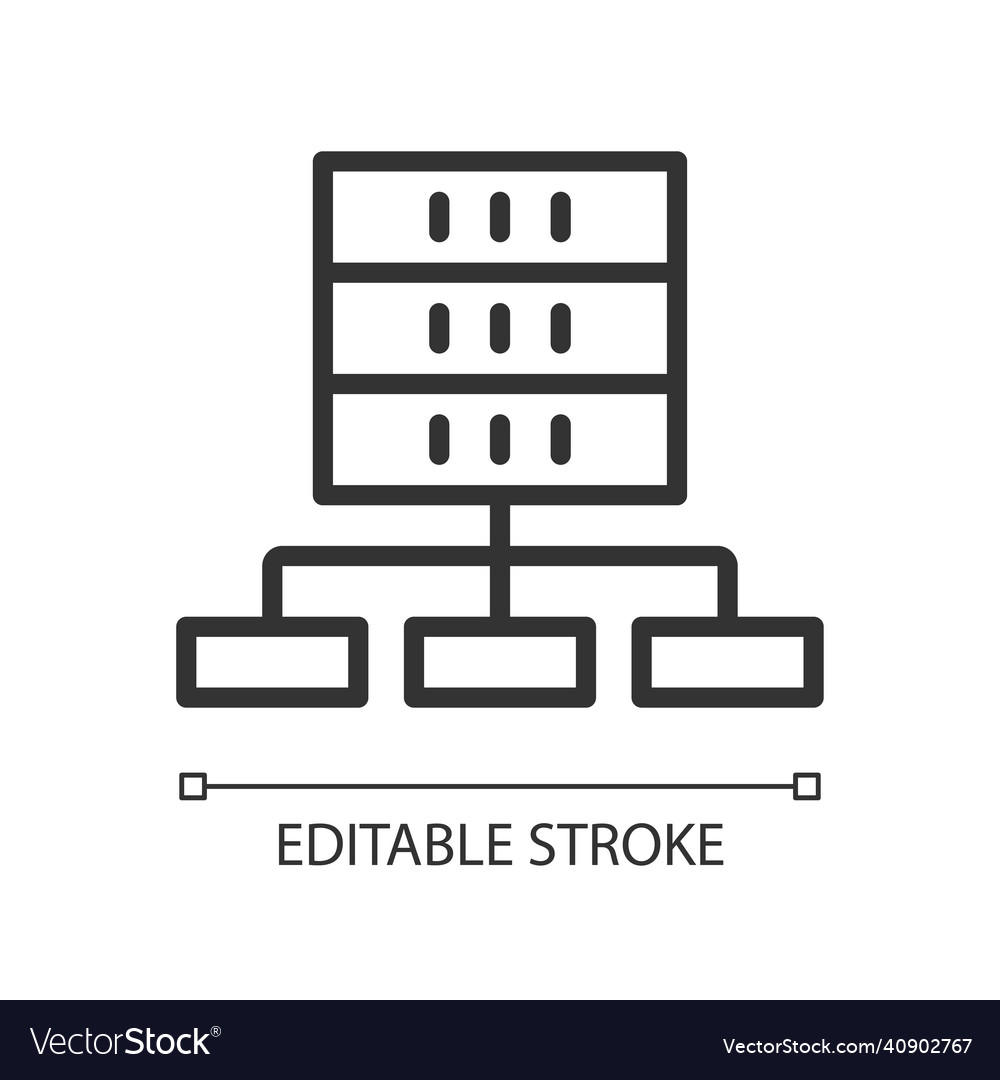 Data set technology linear pixel perfect icon Vector Image
