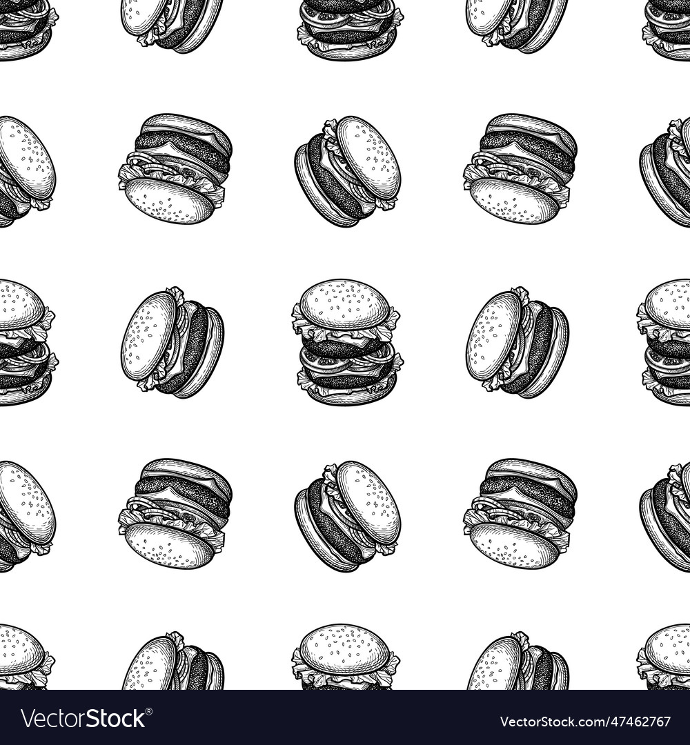 Fast food seamless pattern Royalty Free Vector Image
