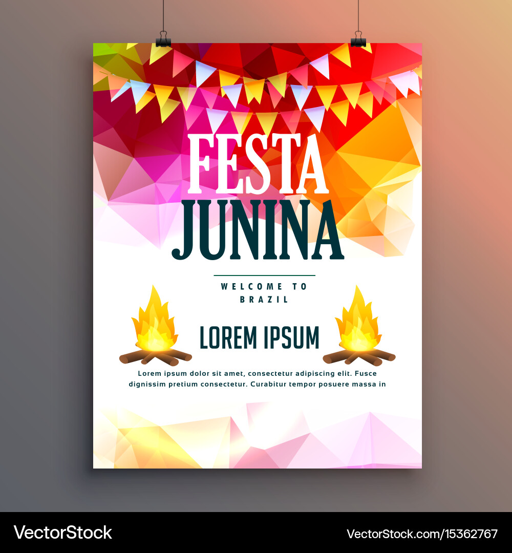 Festa junina celebration party poster design Vector Image