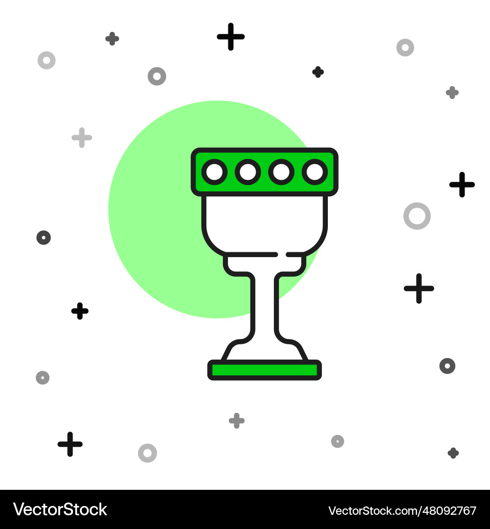 Filled outline medieval goblet icon isolated Vector Image