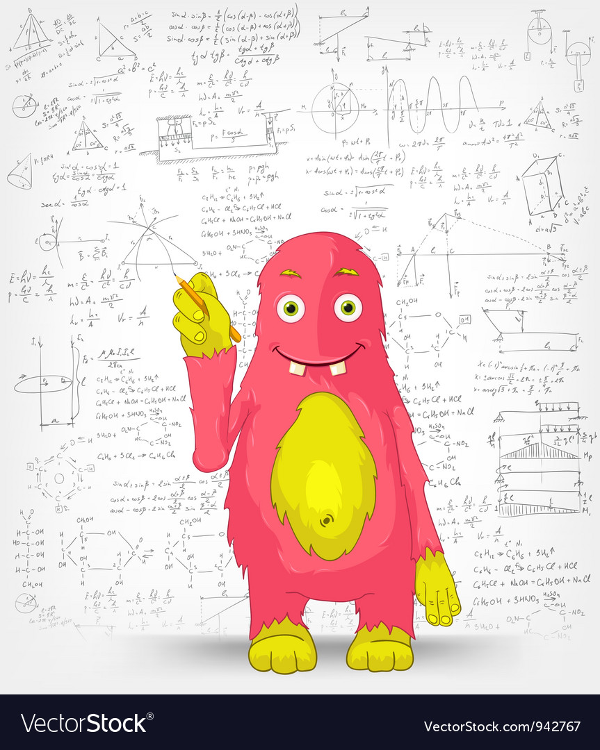 Funny monster writer Royalty Free Vector Image