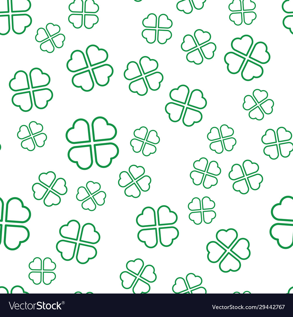 Green Shamrock Seamless Pattern Background Vector Image