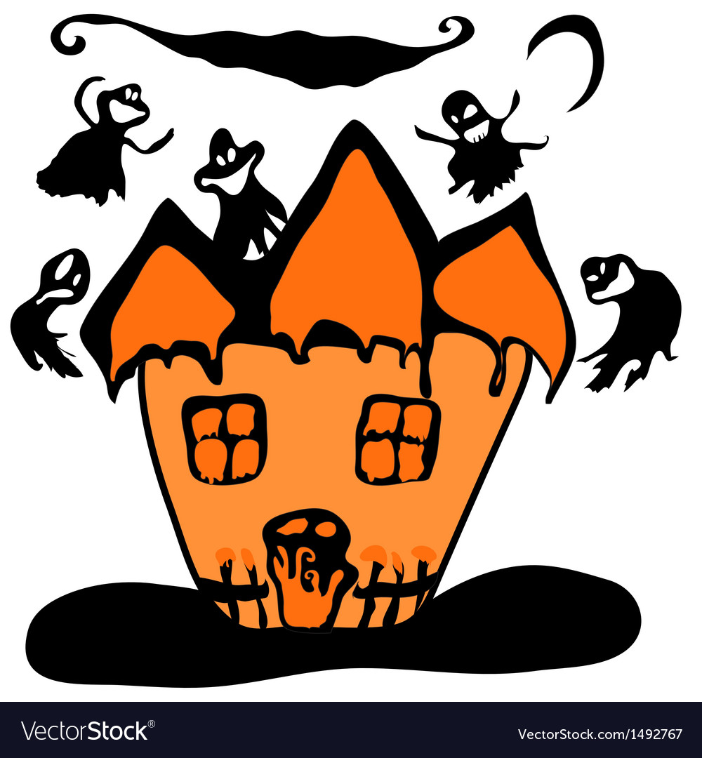 Haunted halloween witch house Royalty Free Vector Image