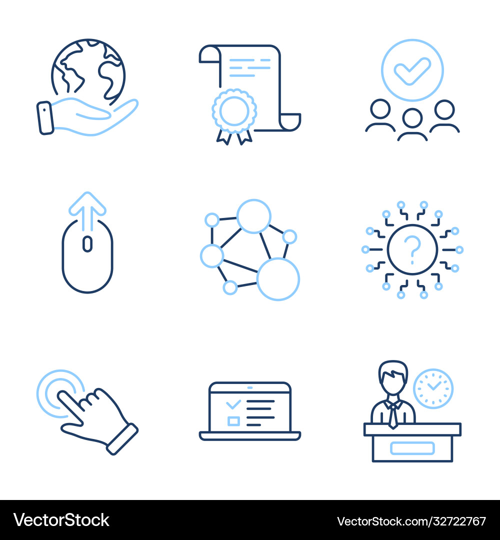 Integrity swipe up and presentation time icons Vector Image