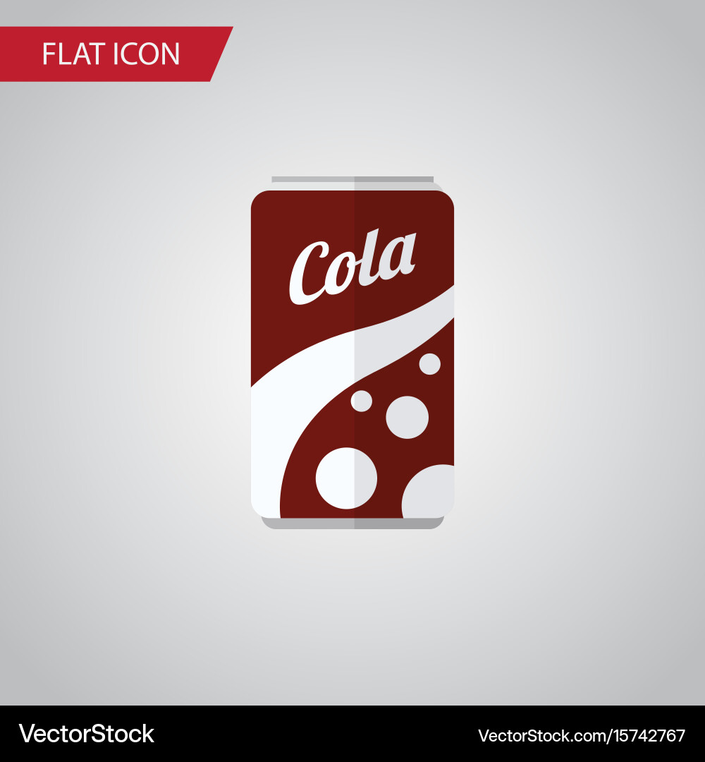 Isolated cola flat icon fizzy drink Royalty Free Vector