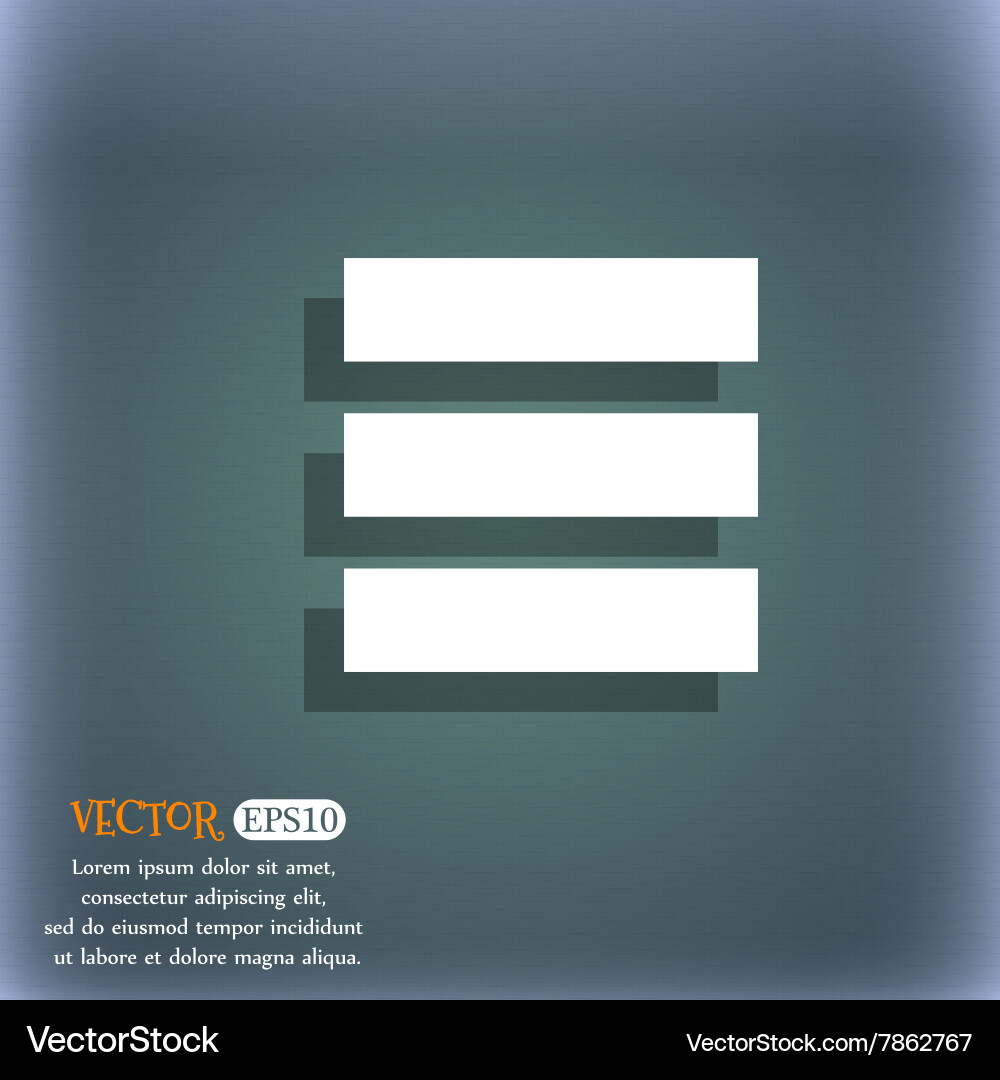 List menu app icon on the blue-green abstract Vector Image