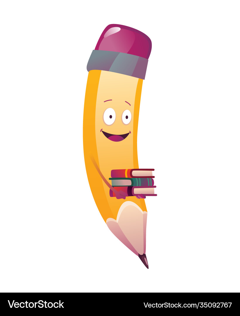 Pencil cartoon cute humanized character Royalty Free Vector