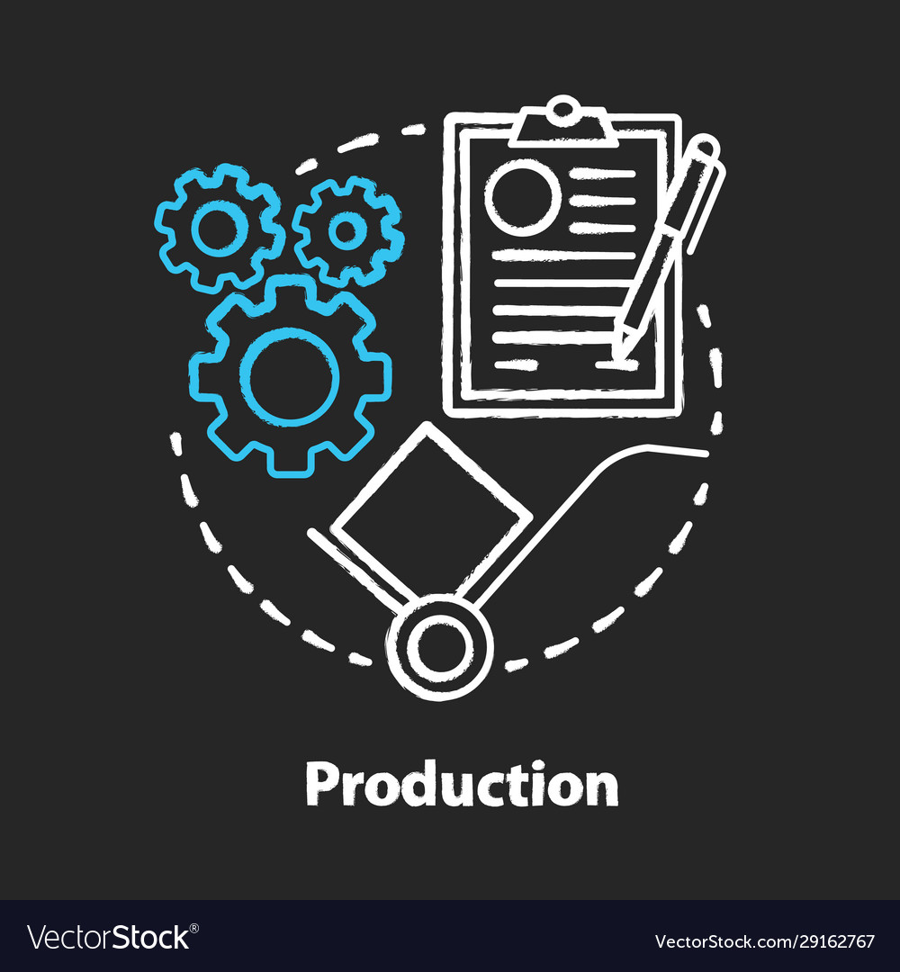 Production chalk concept icon manufacturing Vector Image Production chalk concept icon manufacturing Vector Image