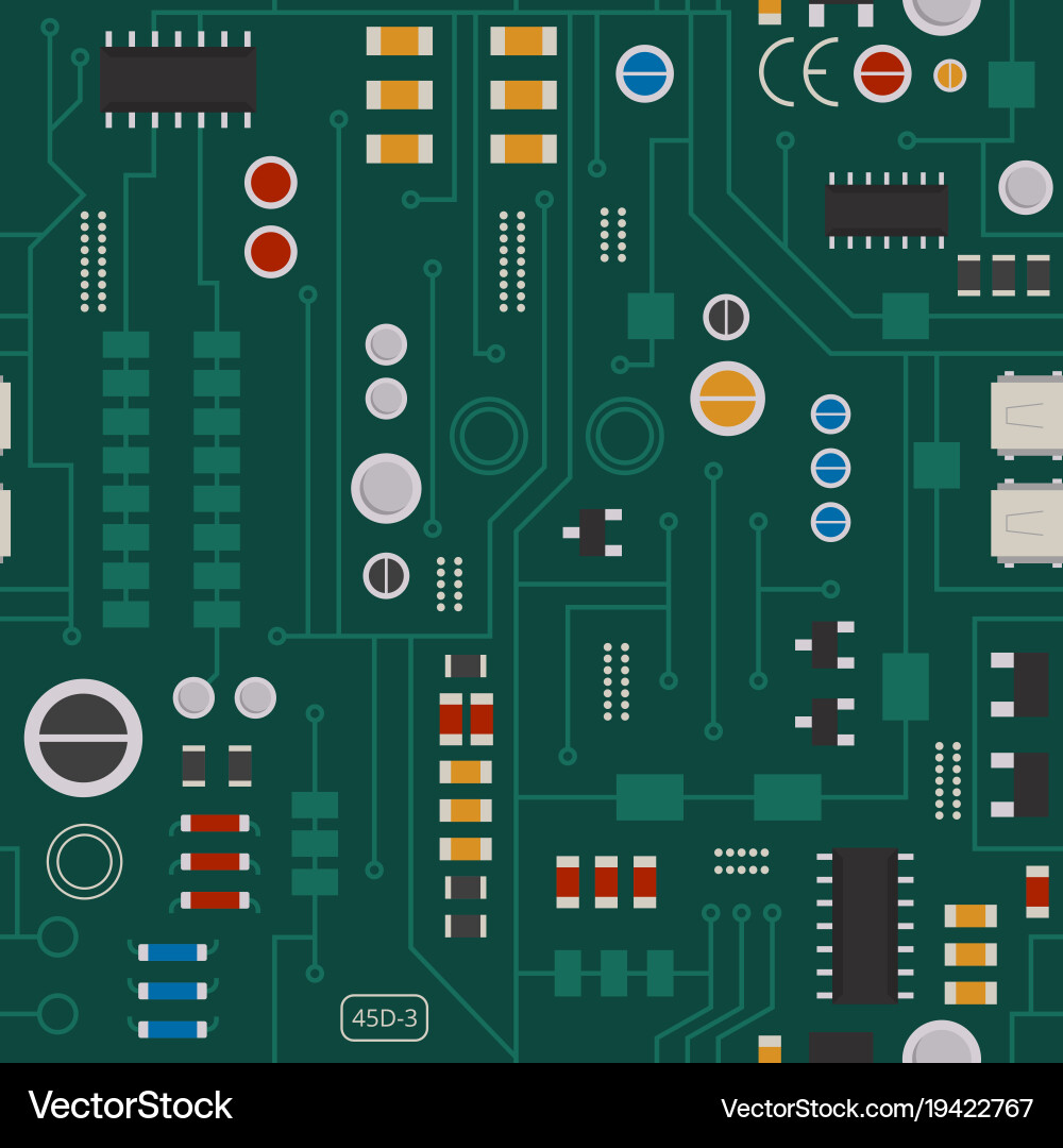 Seamless pattern of electronic circuit with diodes