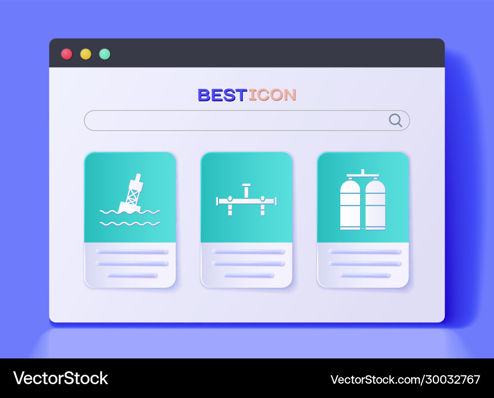 Set manifold floating buoy on sea Royalty Free Vector Image