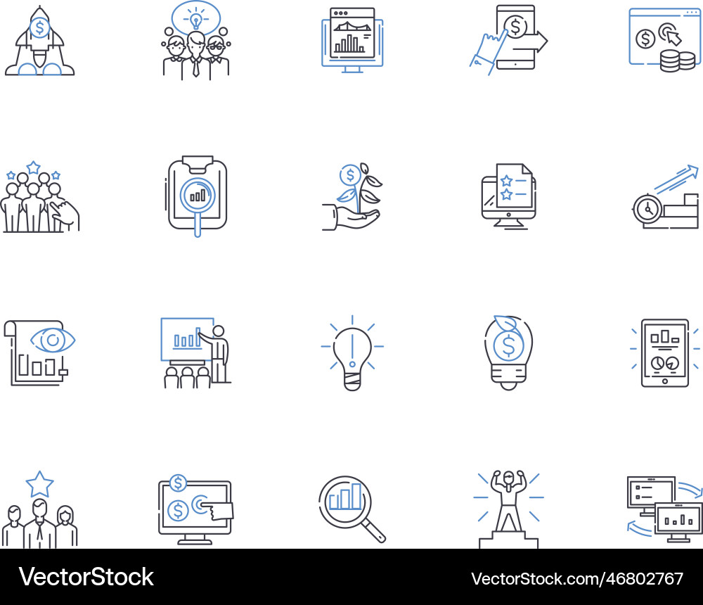 Skillfulness line icons collection expertise Vector Image