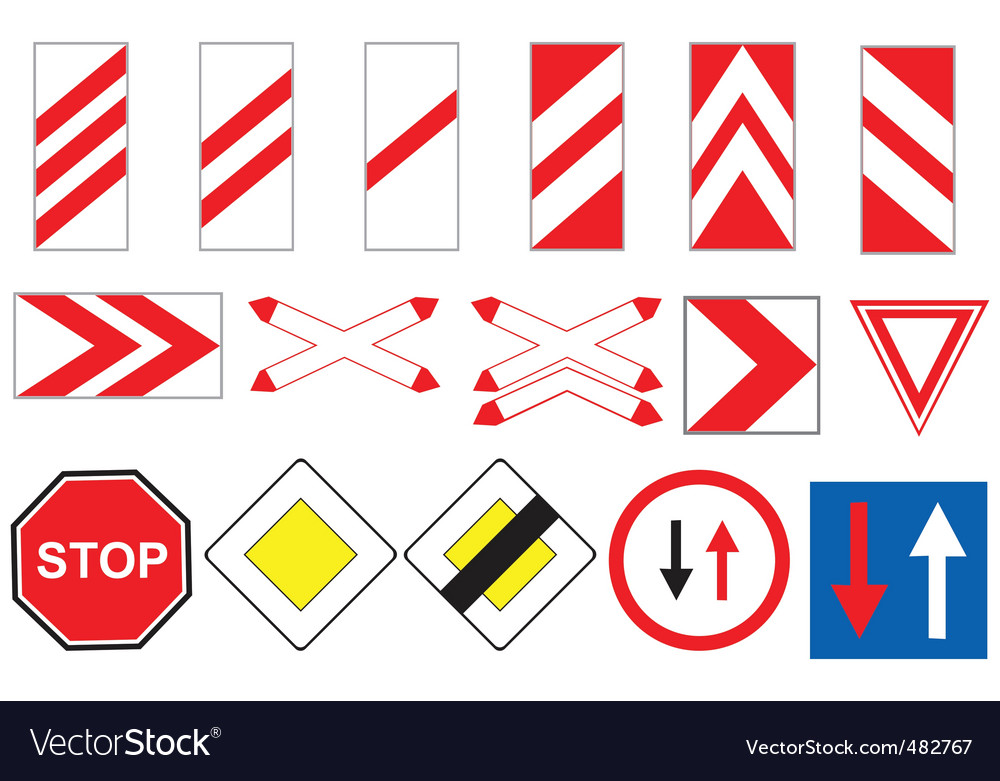 Traffic signs Royalty Free Vector Image - VectorStock
