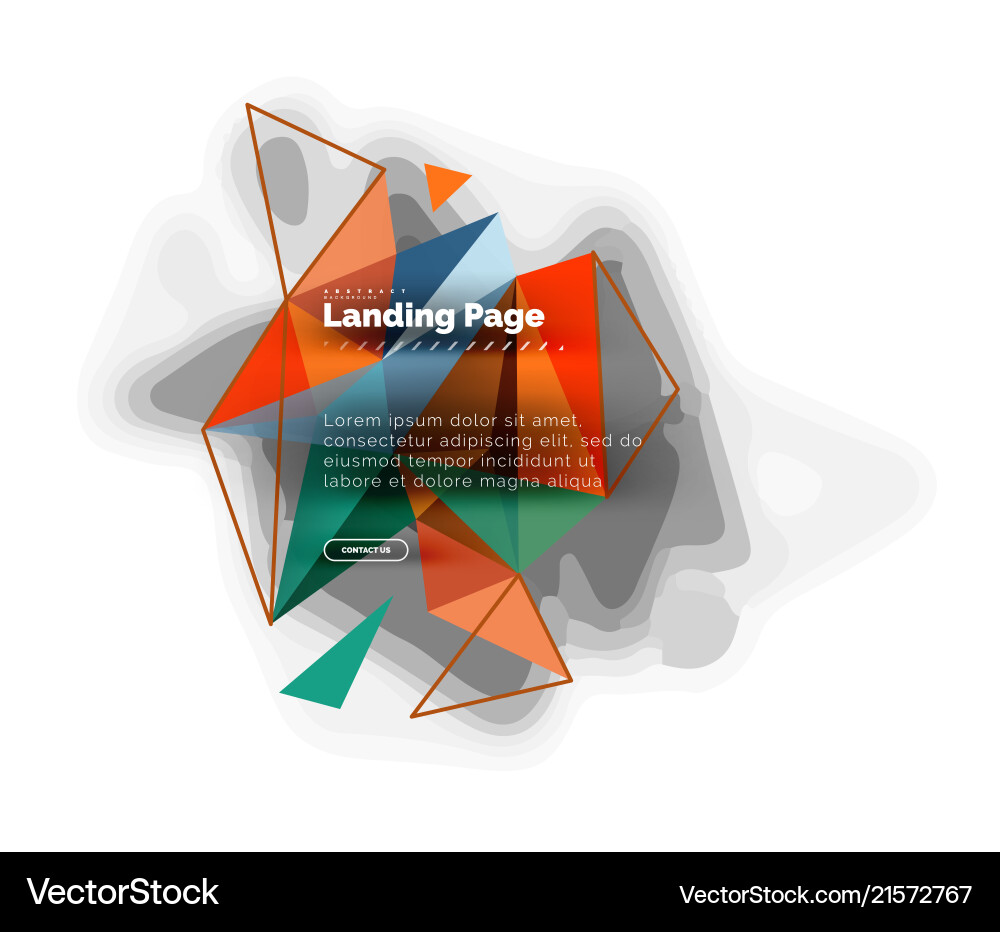 Triangular design abstract background landing Vector Image