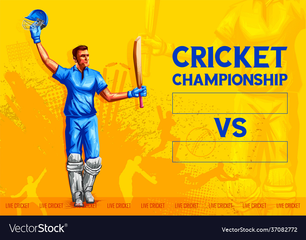 Batsman and bowler player playing cricket Vector Image