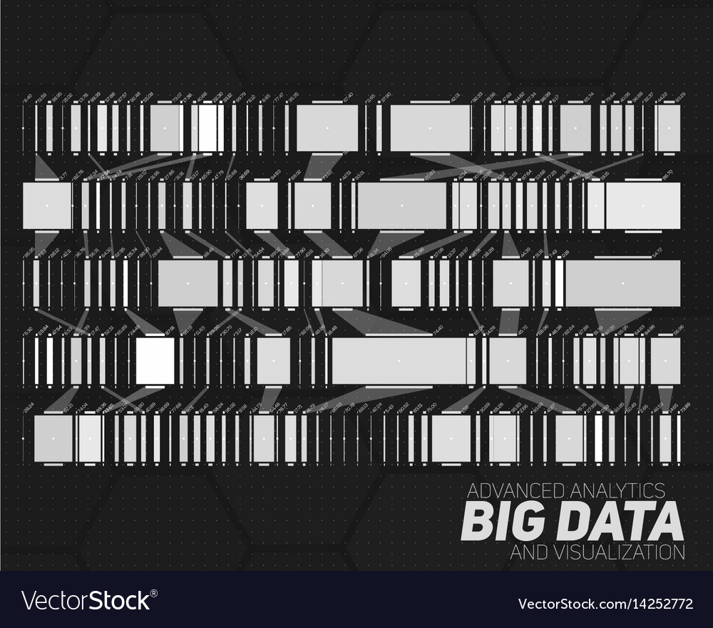 Big data grayscale visualization Royalty Free Vector Image Big data grayscale visualization Royalty Free Vector Image