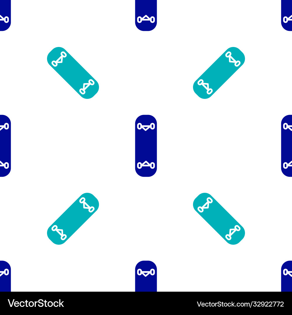 Blue skateboard trick icon isolated seamless Vector Image