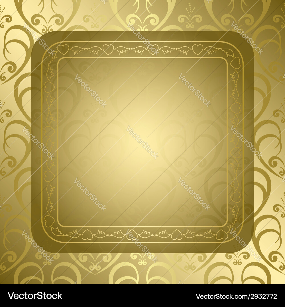 Bright golden background with ornament Royalty Free Vector