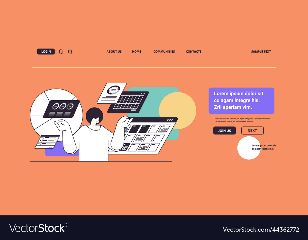 Businesswoman analyzing financial statistics data Vector Image Businesswoman analyzing financial statistics data Vector Image