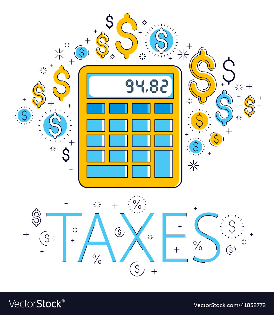 Calculator taxes and accounting concept Royalty Free Vector