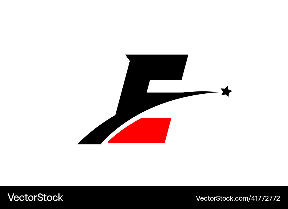 E red black alphabet letter logo icon design Vector Image