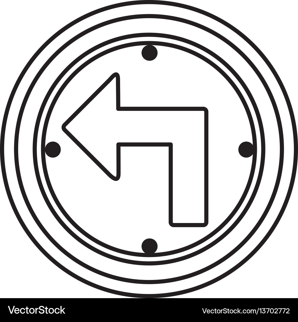 Figure around emblem sign with arrow Royalty Free Vector