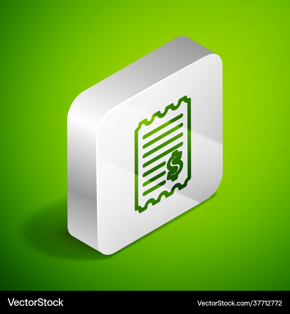 Isometric line paper check and financial check Vector Image
