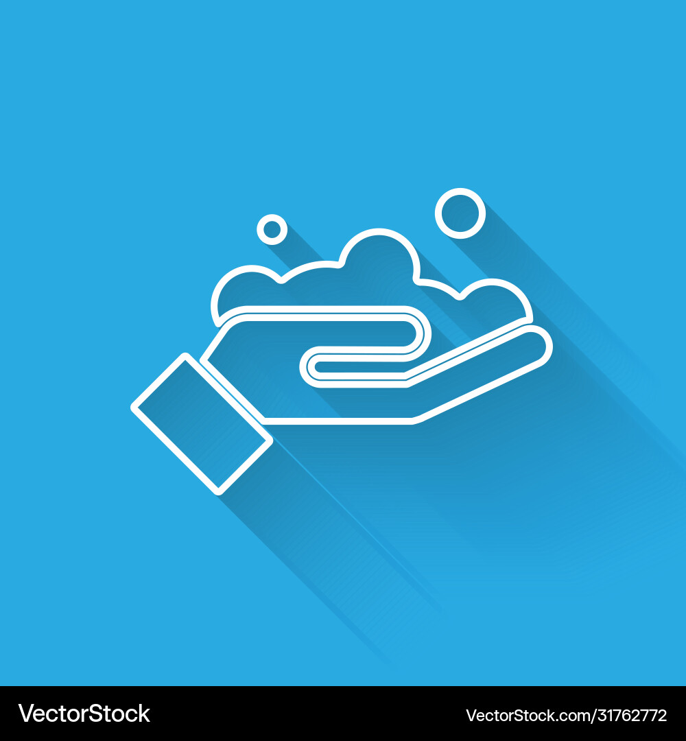 White line washing hands with soap icon isolated Vector Image