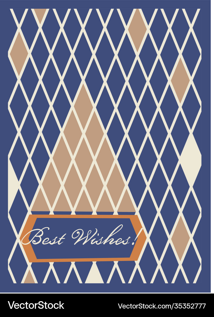 Best wishes greeting card with triangles Vector Image