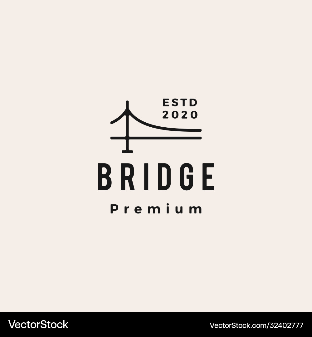 Bridge hipster vintage logo icon Royalty Free Vector Image