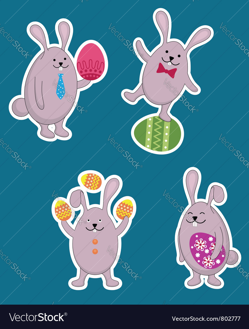 Easter rabbits Royalty Free Vector Image - VectorStock