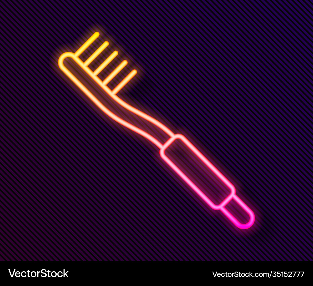 Glowing neon line toothbrush icon isolated Vector Image