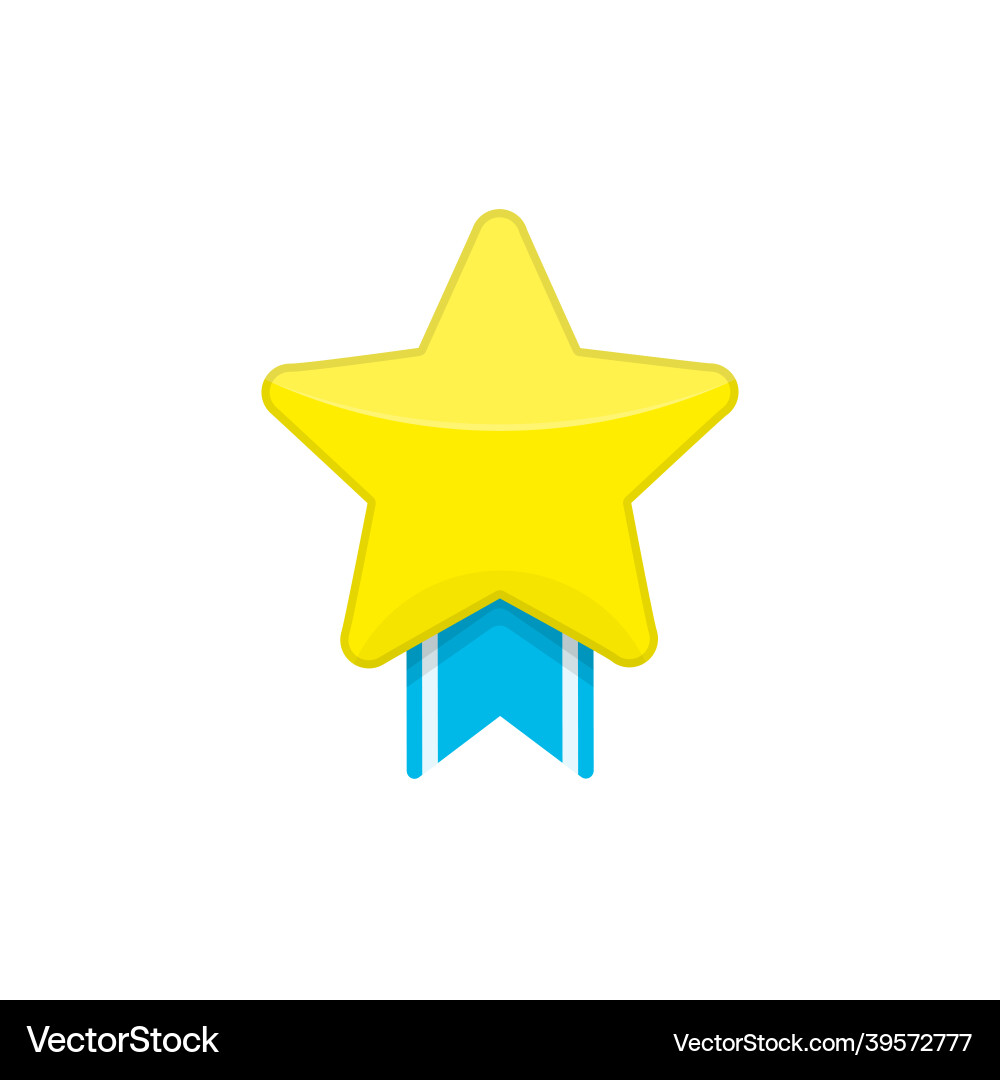 Gold star and red ribbon Royalty Free Vector Image