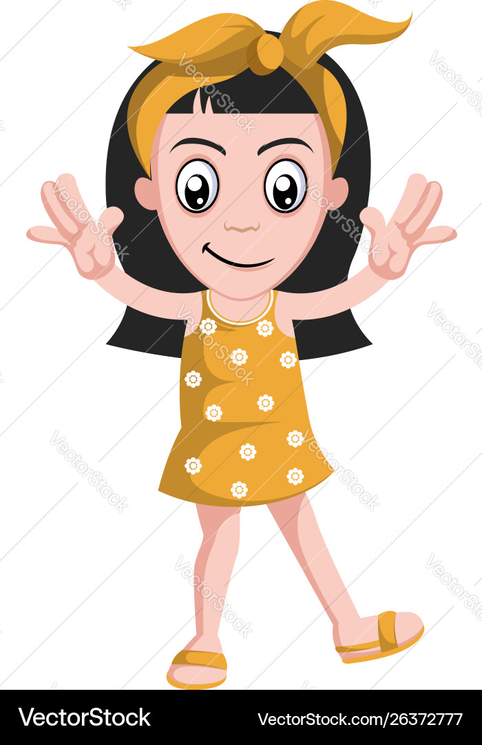 Happy girl on white background Royalty Free Vector Image