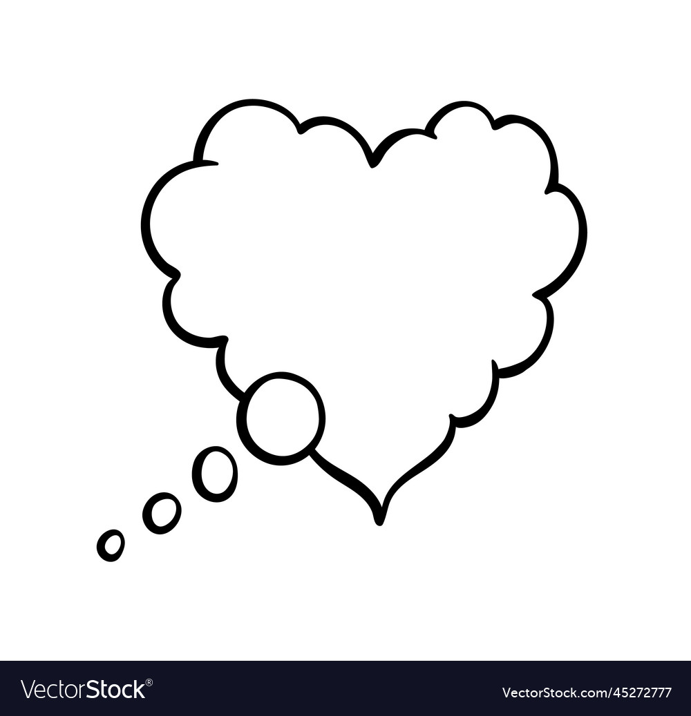 Heart shape speech bubble Royalty Free Vector Image